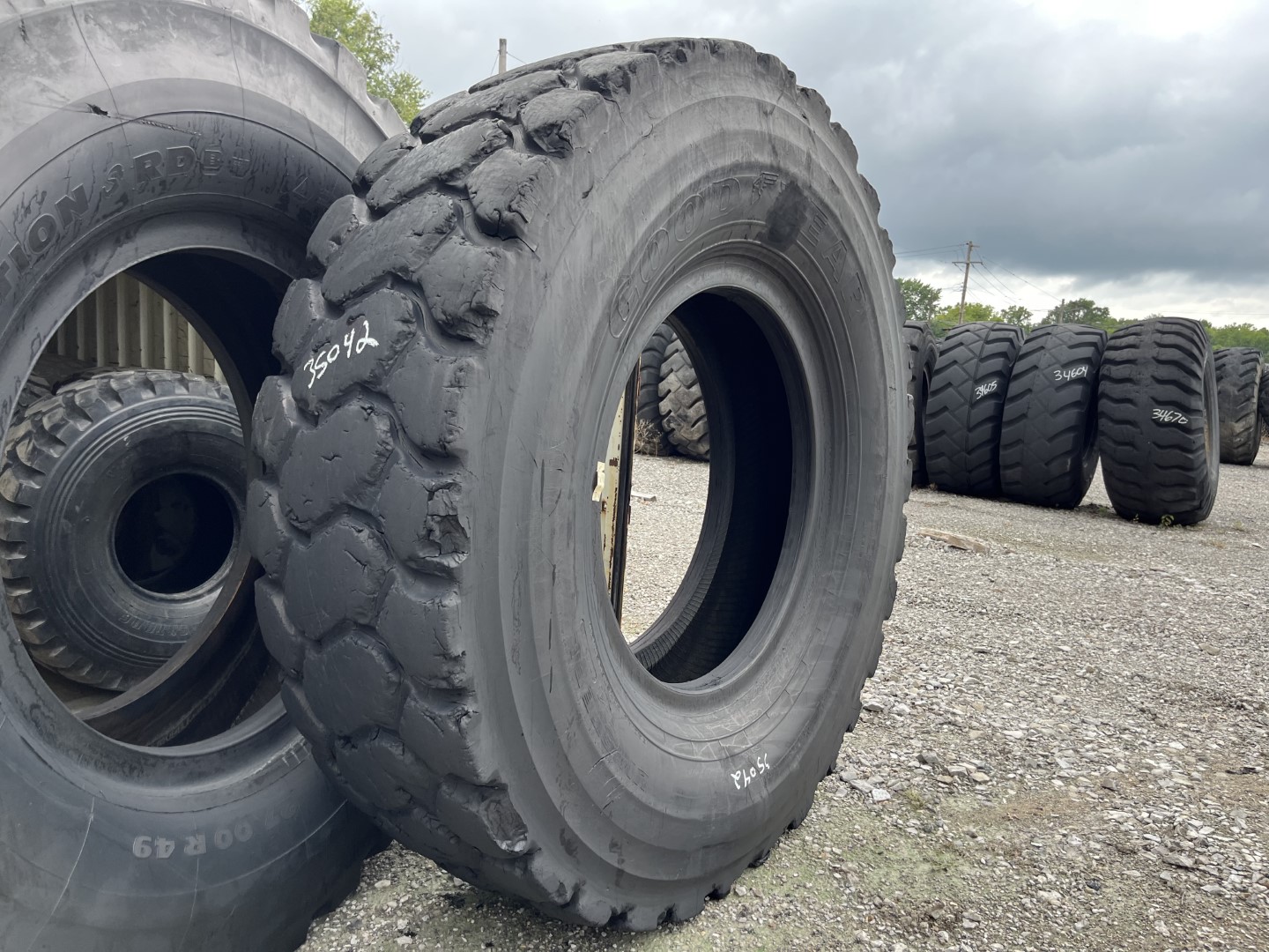 27.00R49 Goodyear OTR Tire E-4+ RT4A+ 2-Star CONDITION: Used TREAD ...